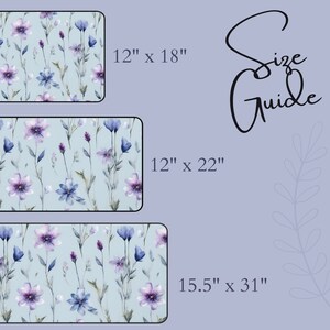 Desk Mat Blue and Purple Floral Desk Mat for Workspace Floral Mousepad ...