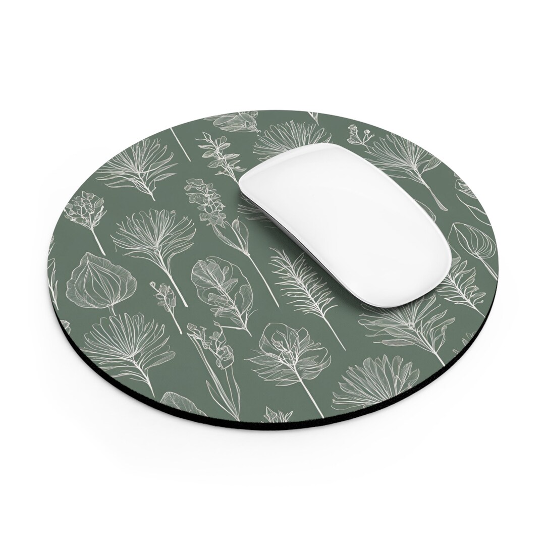 Mouse Pad Forest Green Mouse Pad Botanical Mouse Pad Computer Keyboard ...