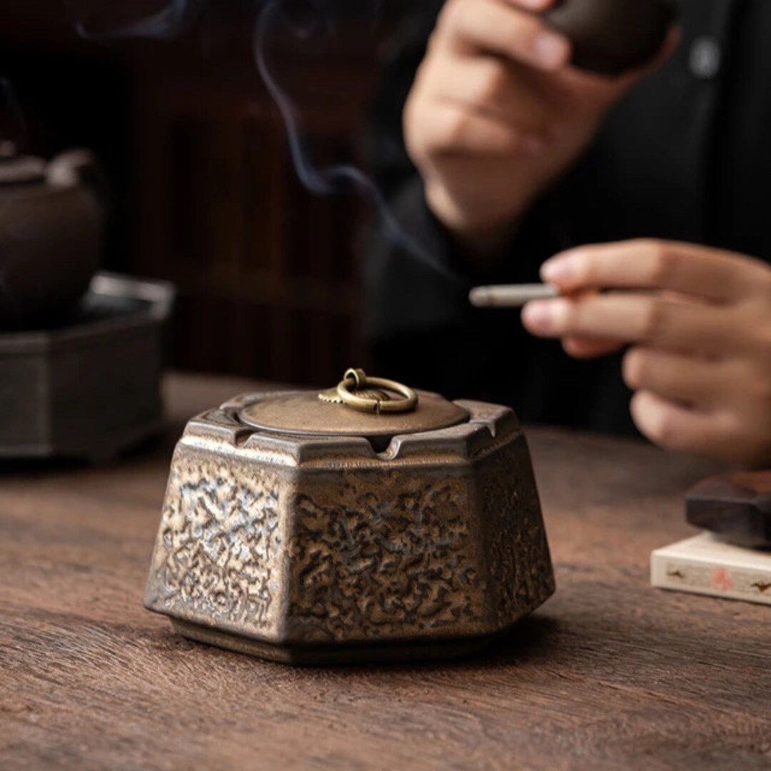 Japanese Style Rusty Ashtray Ceramic Ancient - Etsy