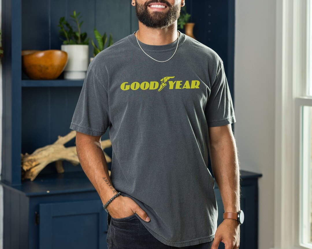 Goodyear Logo T-shirt on Vintage Black Comfort Colors Tee - Etsy