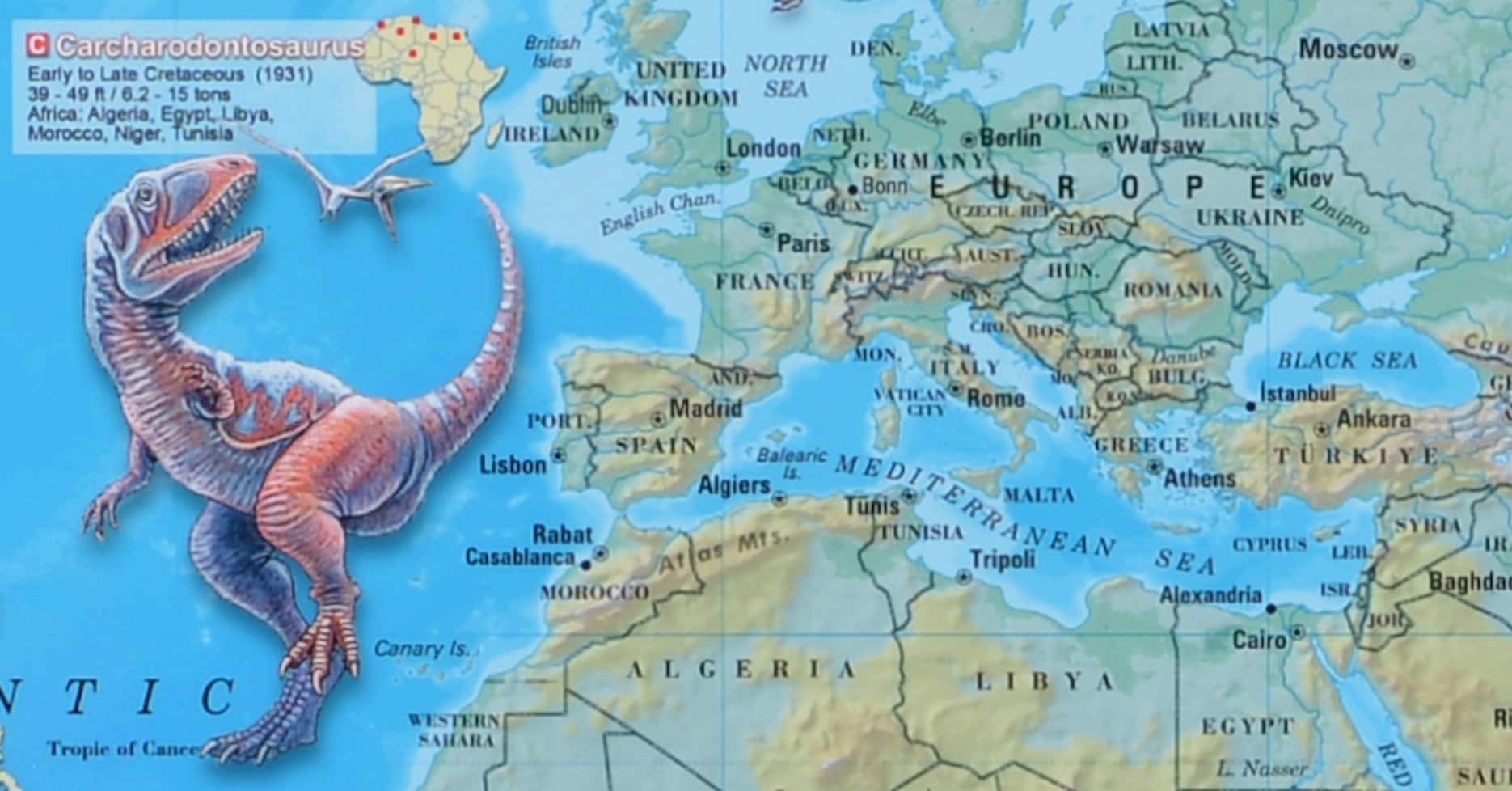 Dinosaur World Map Signed Limited Print Poster 2'x3' Heavyweight Paper ...