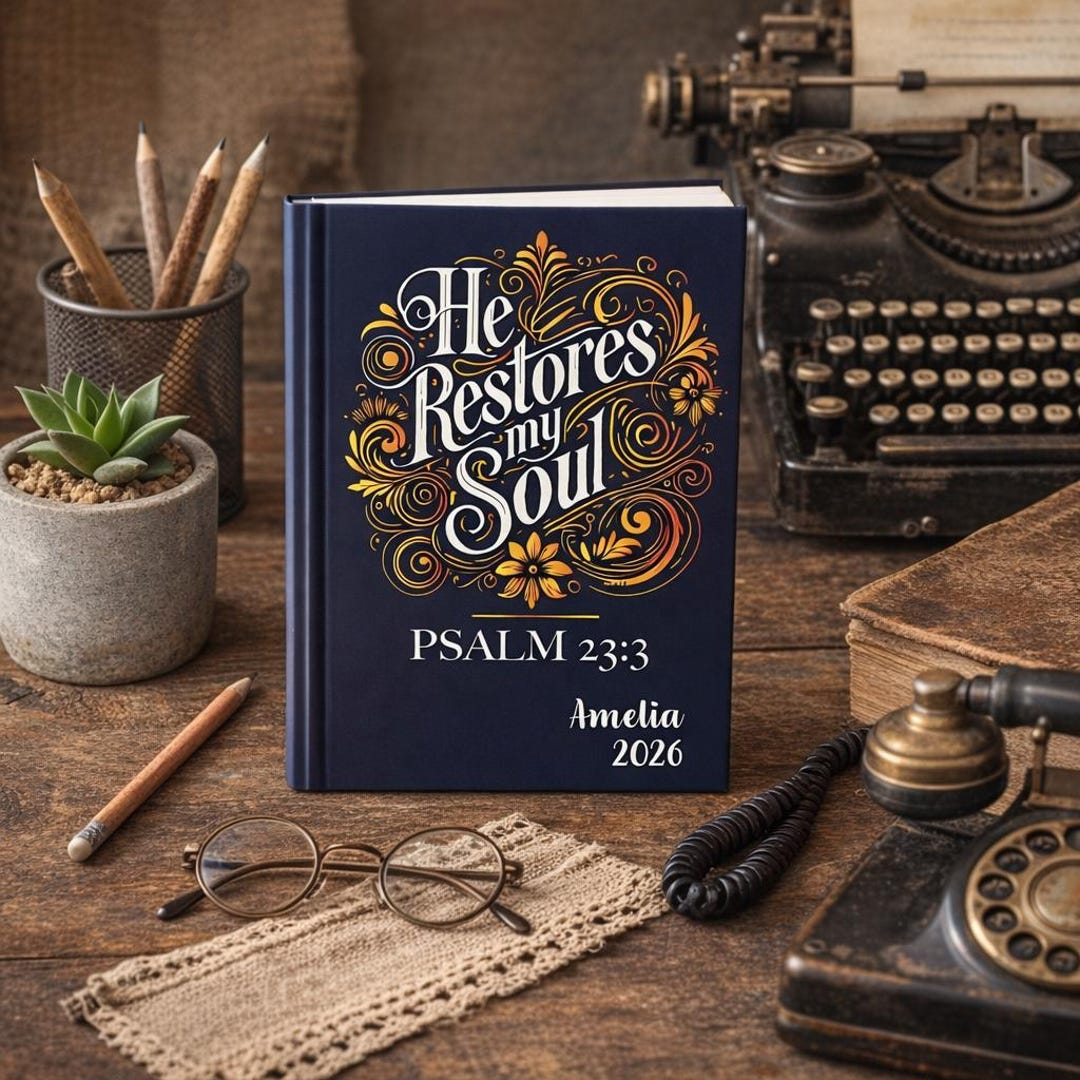 Personalized Christian Prayer Journal, Psalm 23, Devotional Notebook - Etsy