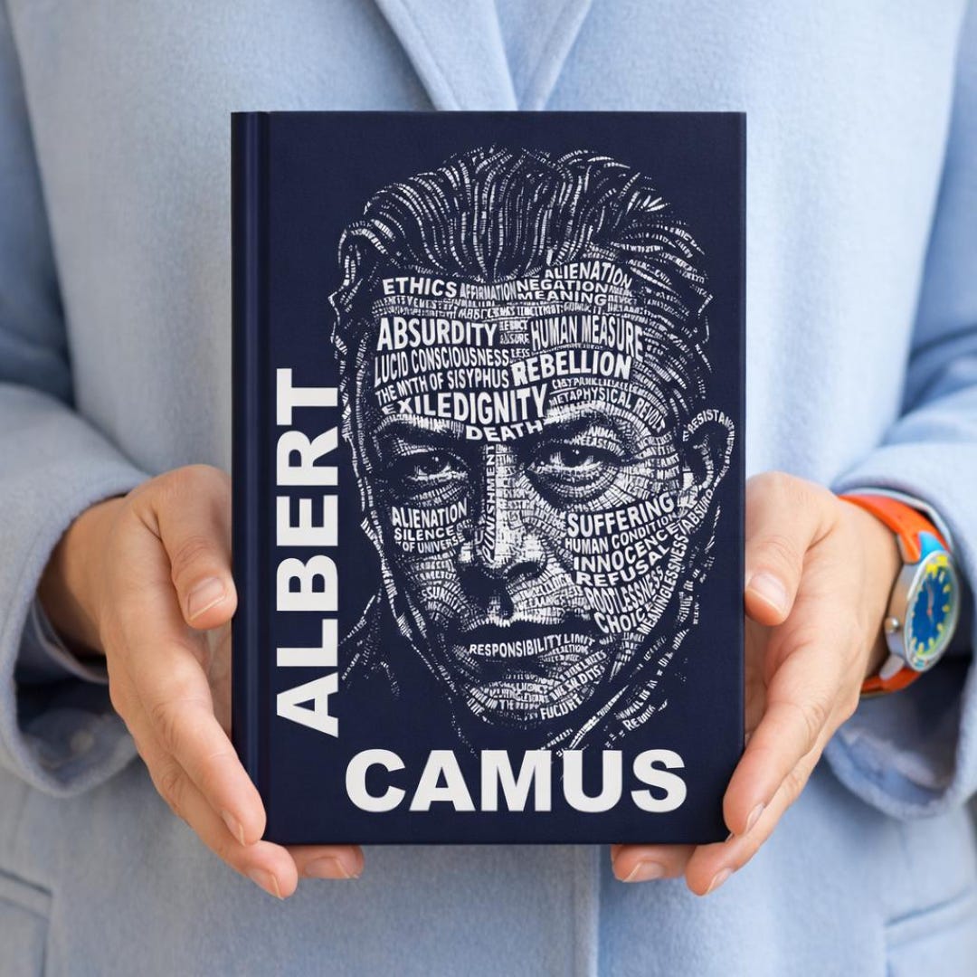 Albert Camus Typographic Portrait Journal, Lined Notebook - Etsy