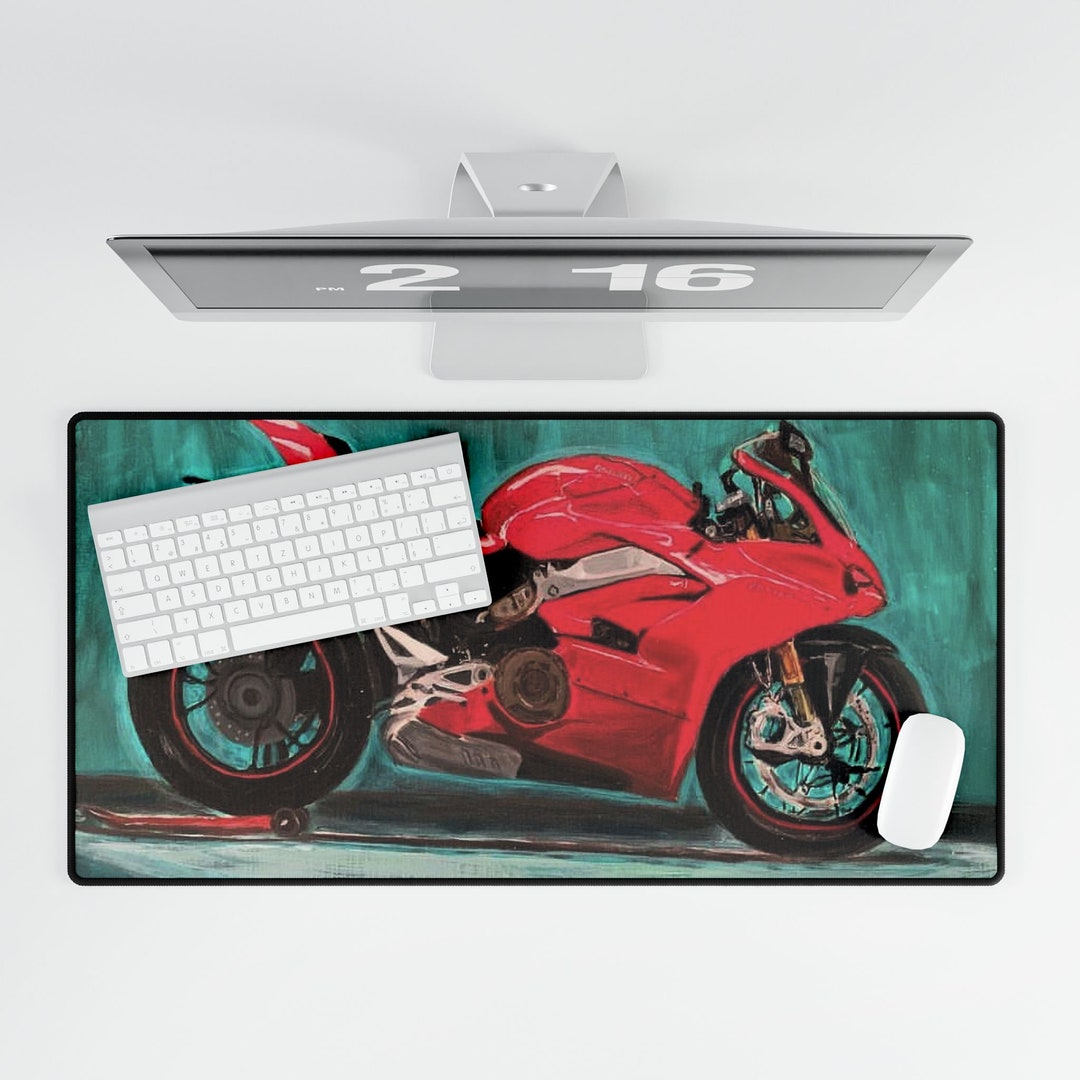 Ducati Motorcycle Desk Mat: Red Sports Bike Art - Etsy