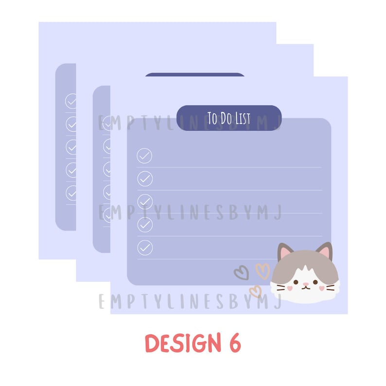 Printable Memo Pad Designs Purple Theme Bear Digital Item - Etsy