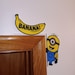 3D Printed Minion Peeking Door Corner Decoration With Banana Sign ...