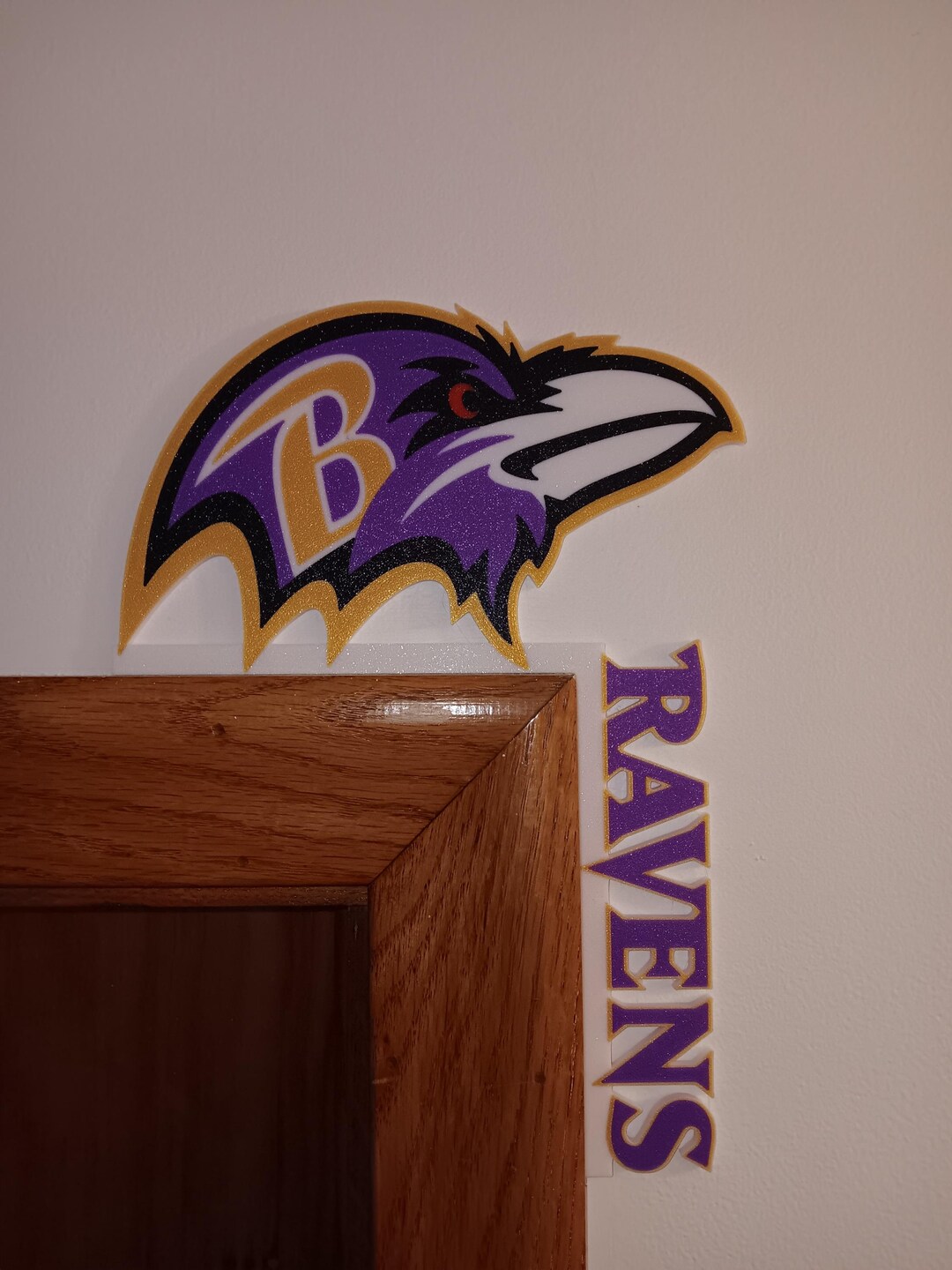 Baltimore Ravens Door Corner | 3D Printed NFL Decor | Ravens Fan Gift ...