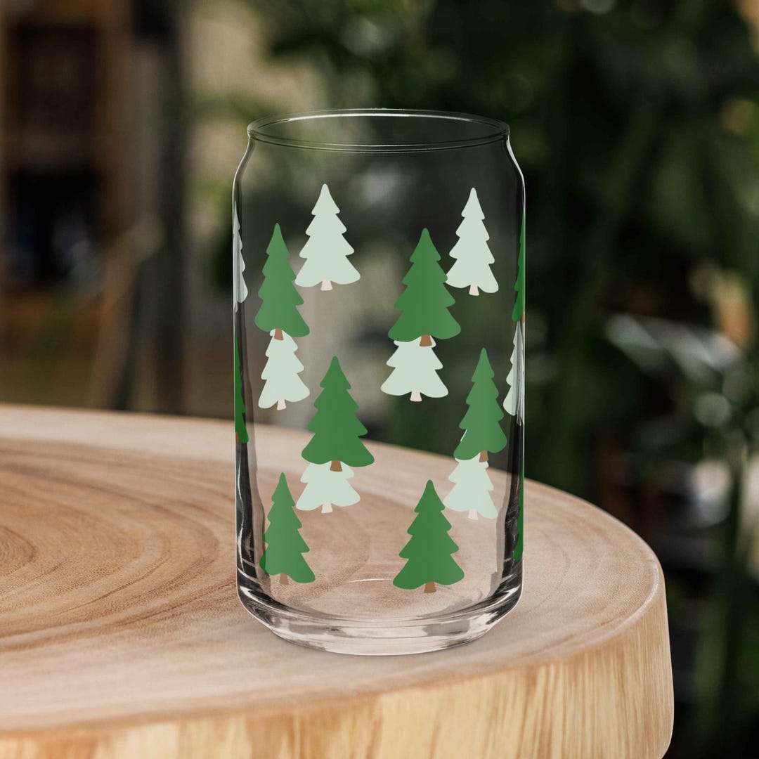 Christmas Tree Glass Can Shaped Glass Cup Holiday Season Gift for Her ...