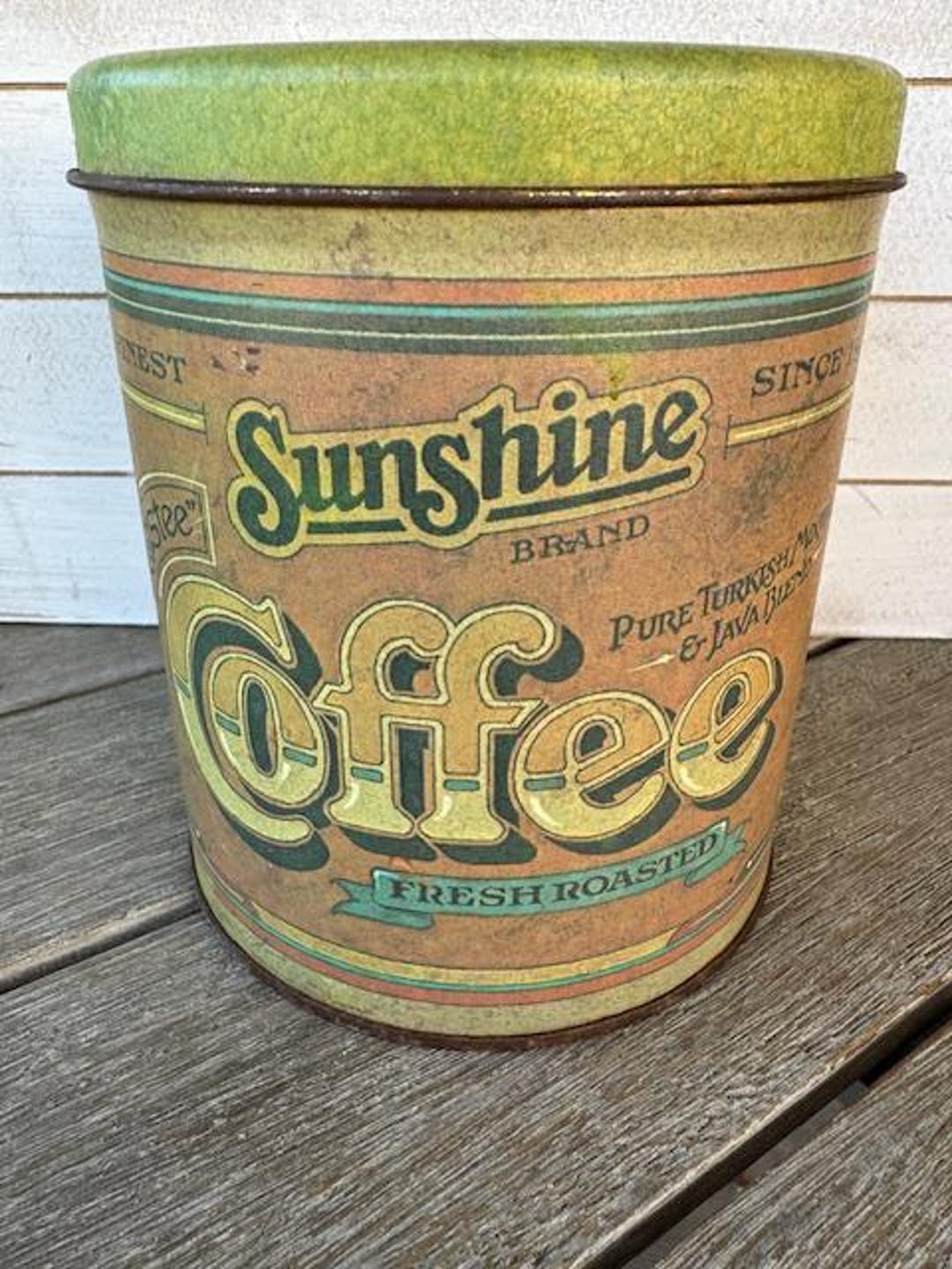 Vintage Ballonoff Sunshine Coffee Tin Canister 5 3/4" Made in USA ...