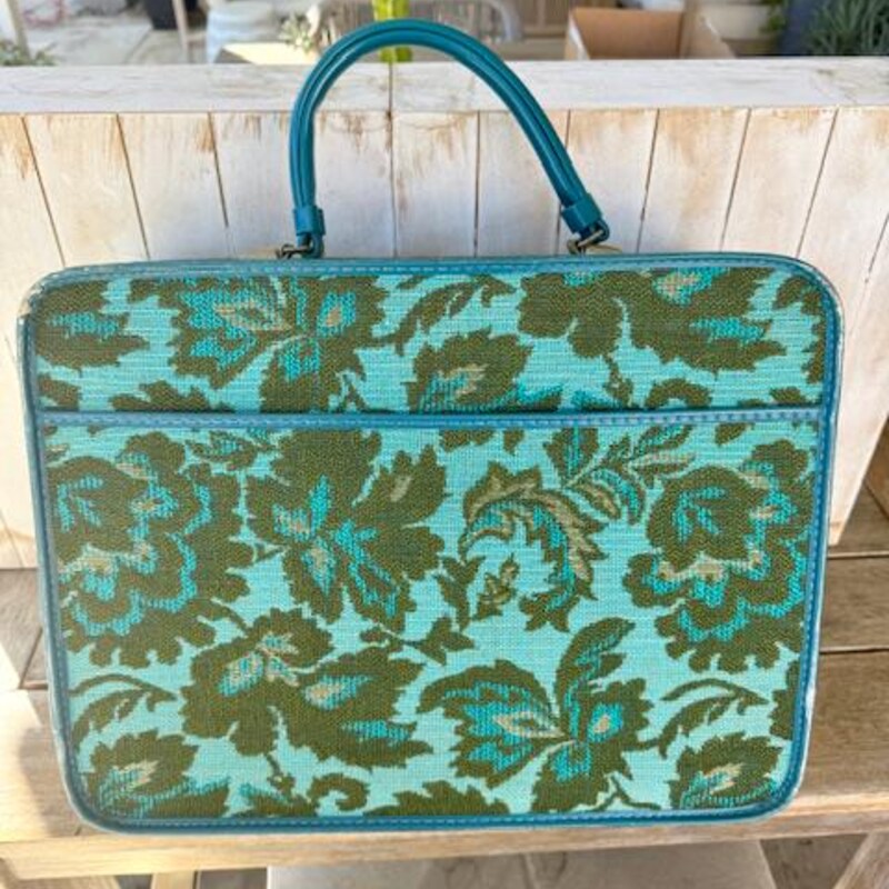 70s Blue Travel Suitcase - Etsy