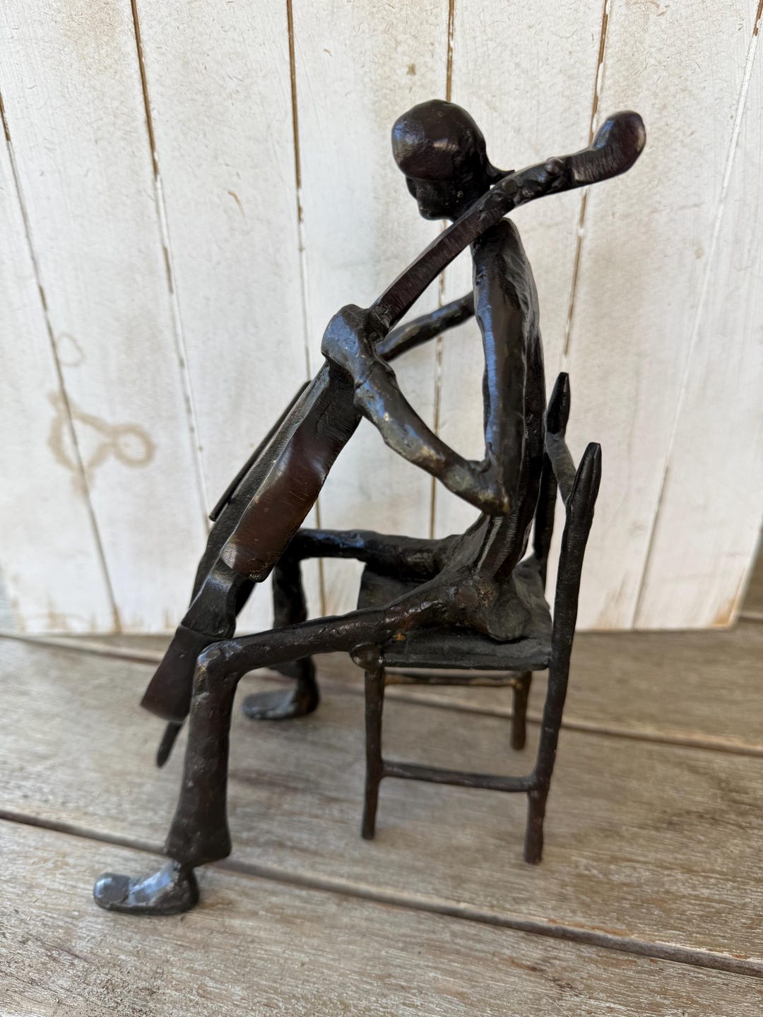 Brutalist Metal Cello Player Sculpture, Mid-century Modern Art - Etsy