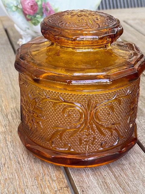Tiara Sandwich Glass 6 Tall Canister & Lid Amber Glassware HEAVY - Etsy