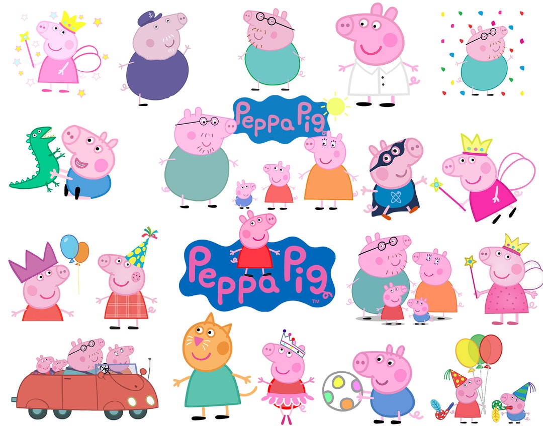 Pink Pig PNG Bundle, Peppa Clipart, Pig Cut File, Peppa Birthday Png ...