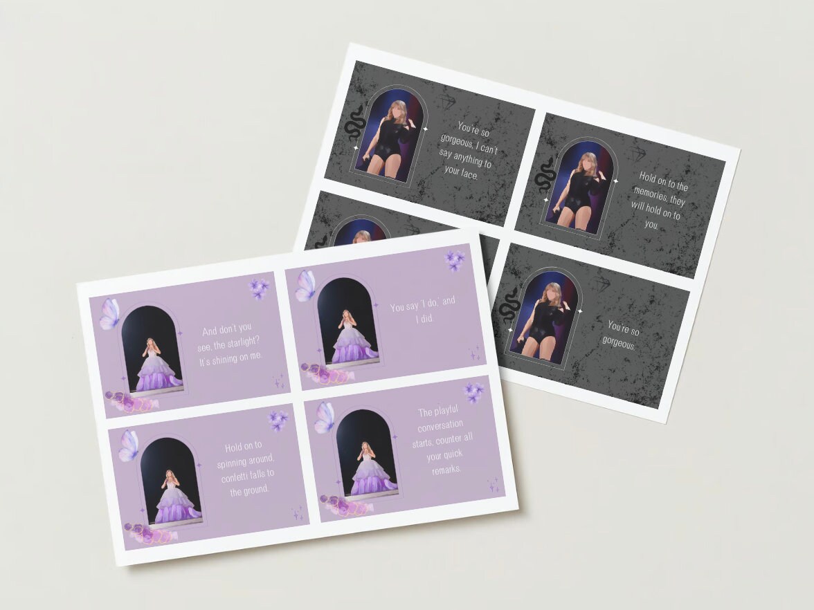 Positive Affirmation Cards Taylor Swift Inspired, Printable, Digital ...