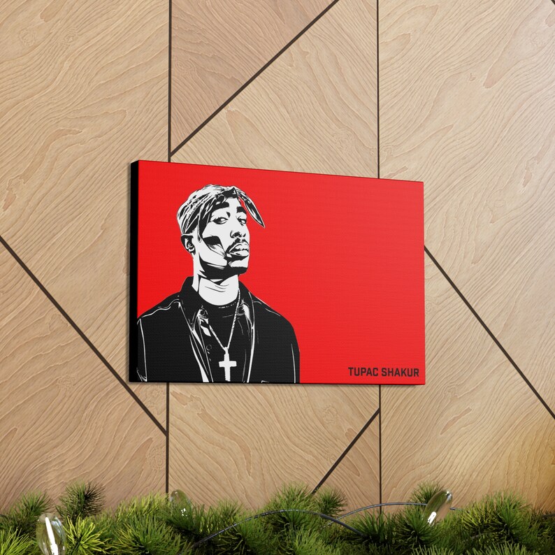 Tupac Shakur 2pac Red Canvas - Etsy