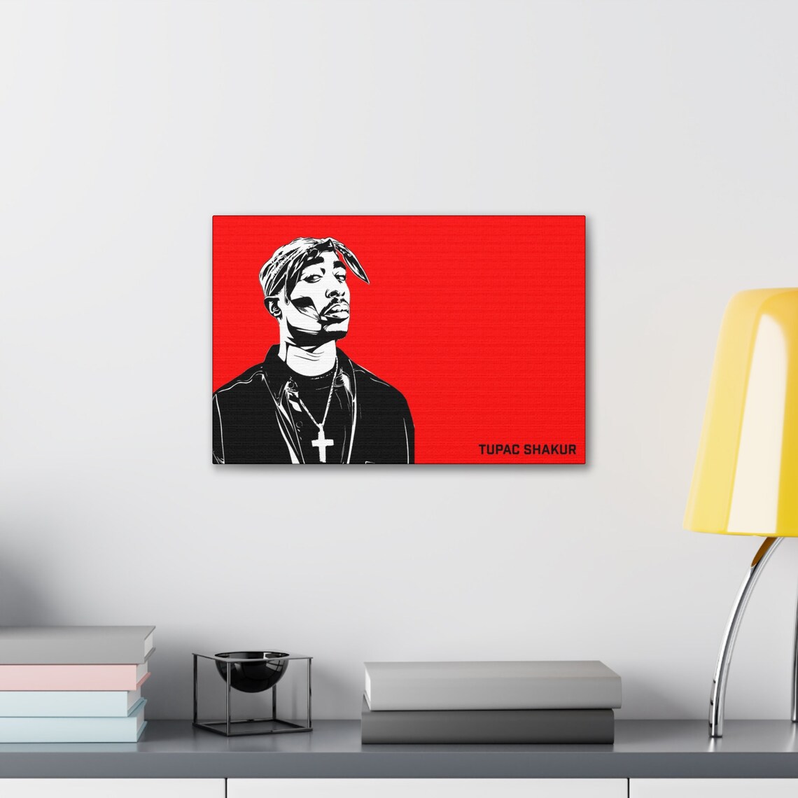 Tupac Shakur 2pac Red Canvas - Etsy