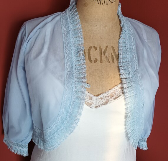 Vintage Blue Bed/Boudoir Jacket - Gem