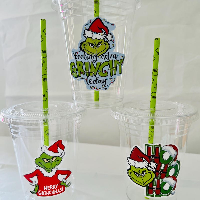 Grinch Kids Cups With Lid - Etsy