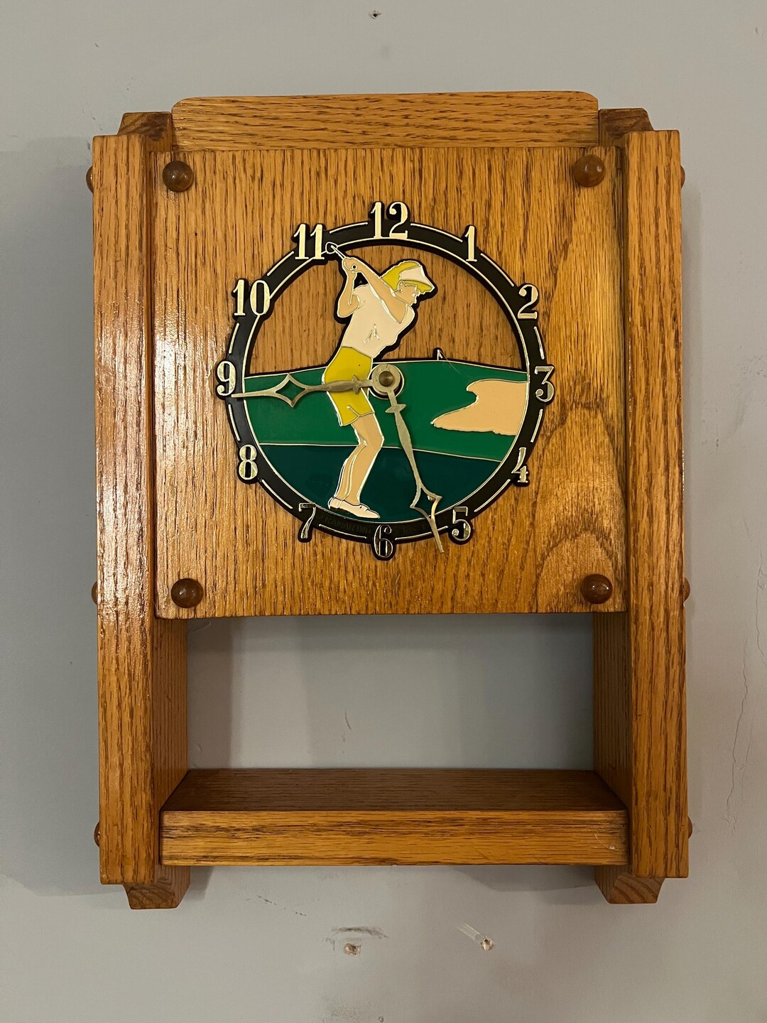Vintage Golf Team Wall Clock 1984 Hand Made Wall Decor Wooden - Etsy