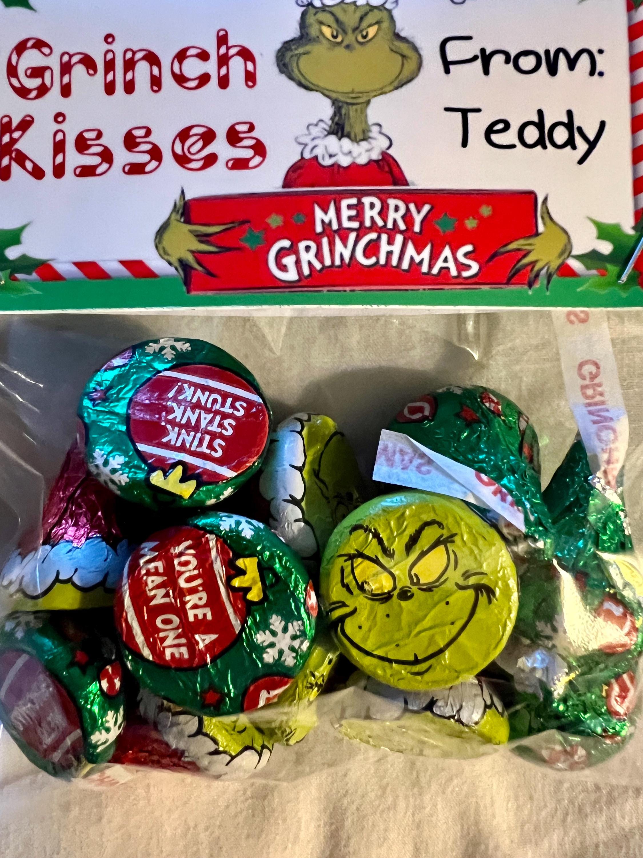 Grinch Kisses Chocolate Party Favors Christmas Candy Classroom Gift ...