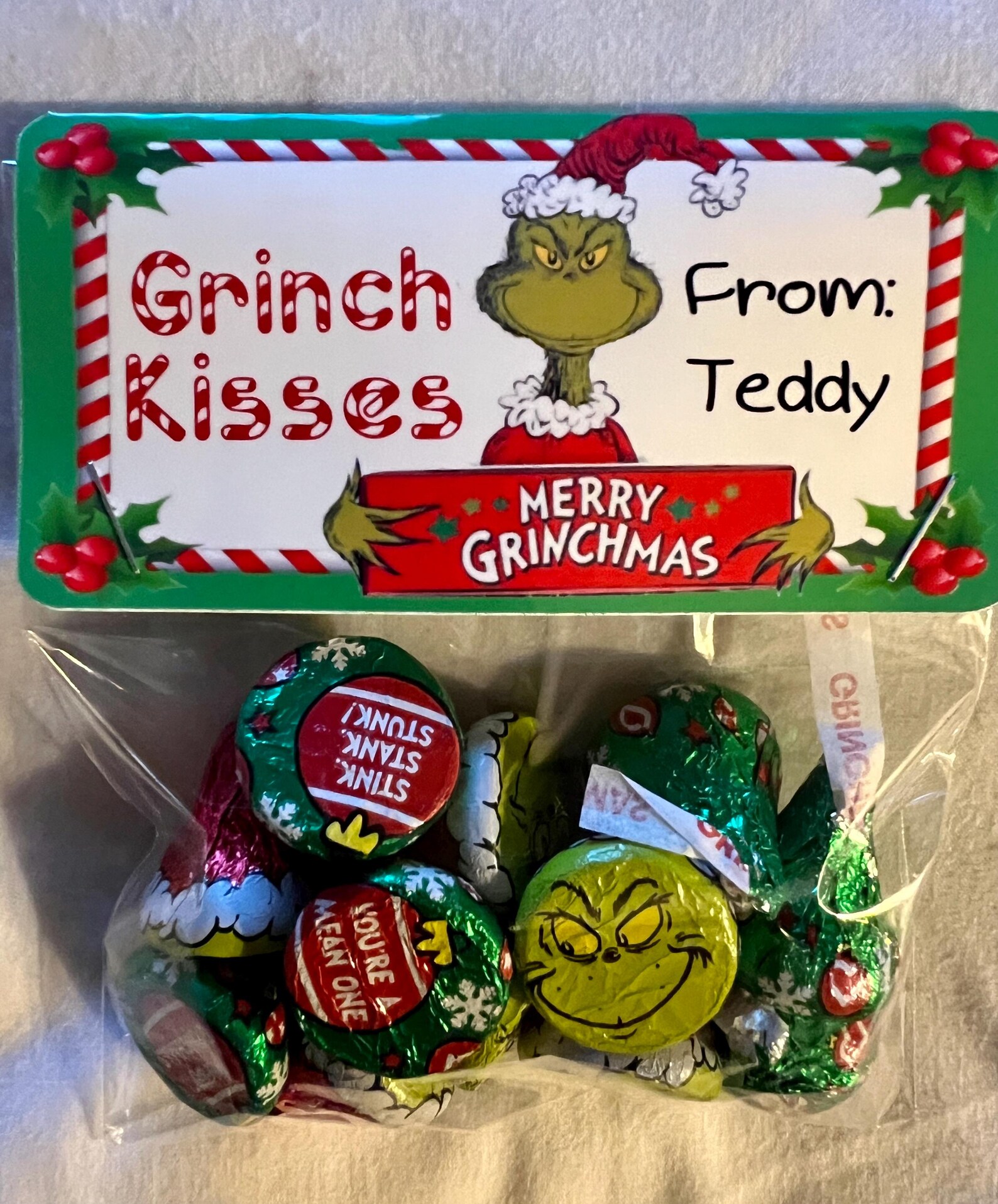 Grinch Kisses Chocolate Candy - Christmas Party Favors, Stocking ...