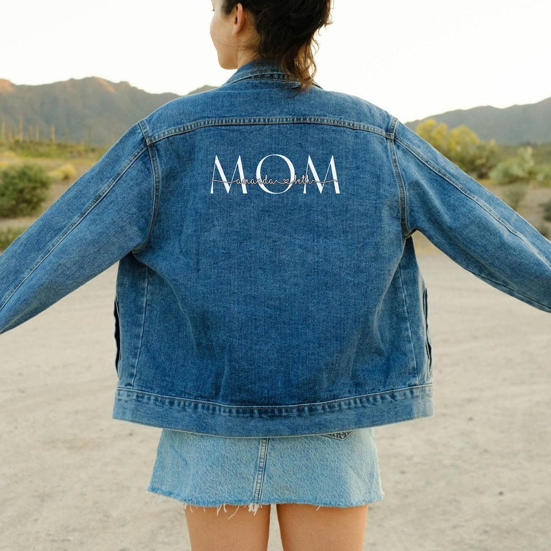 Personalized Mama Denim Jacket With Kids Namescustom Mama Jacketcustom ...