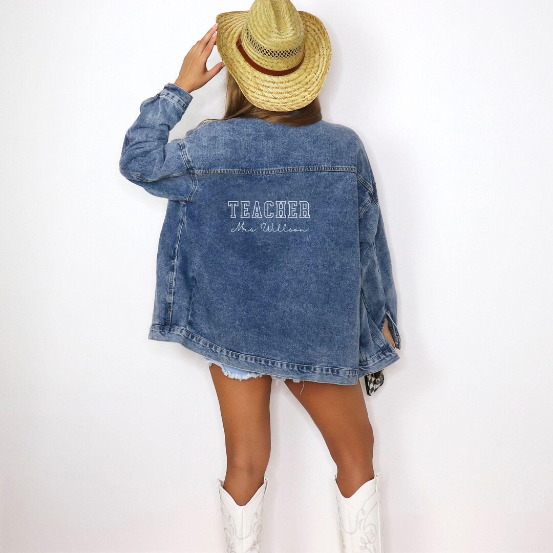 Custom Teacher Jean Jacket, Teacher Jacket, Teacher Denim Jackets ...