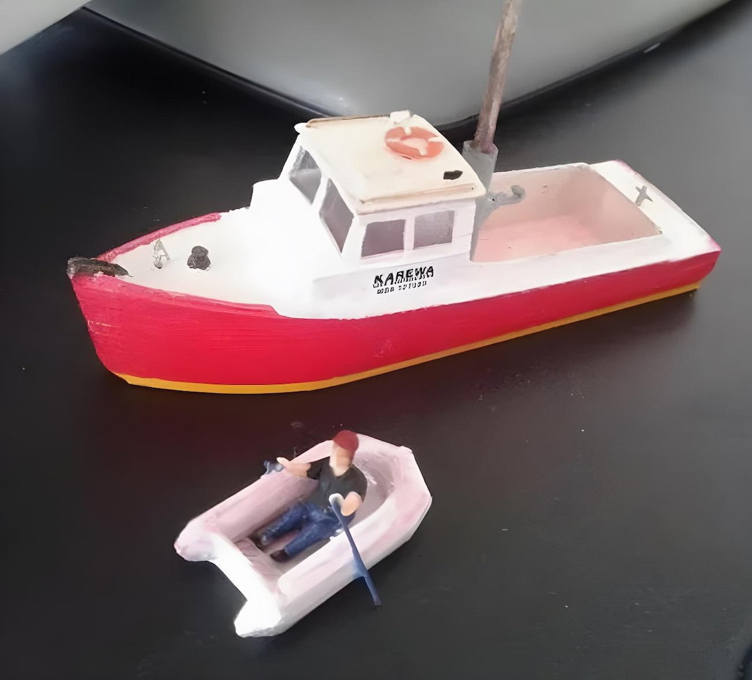 Tugboat Model O HO or N Scale Train Scenery White & Paintable Tug Boat ...