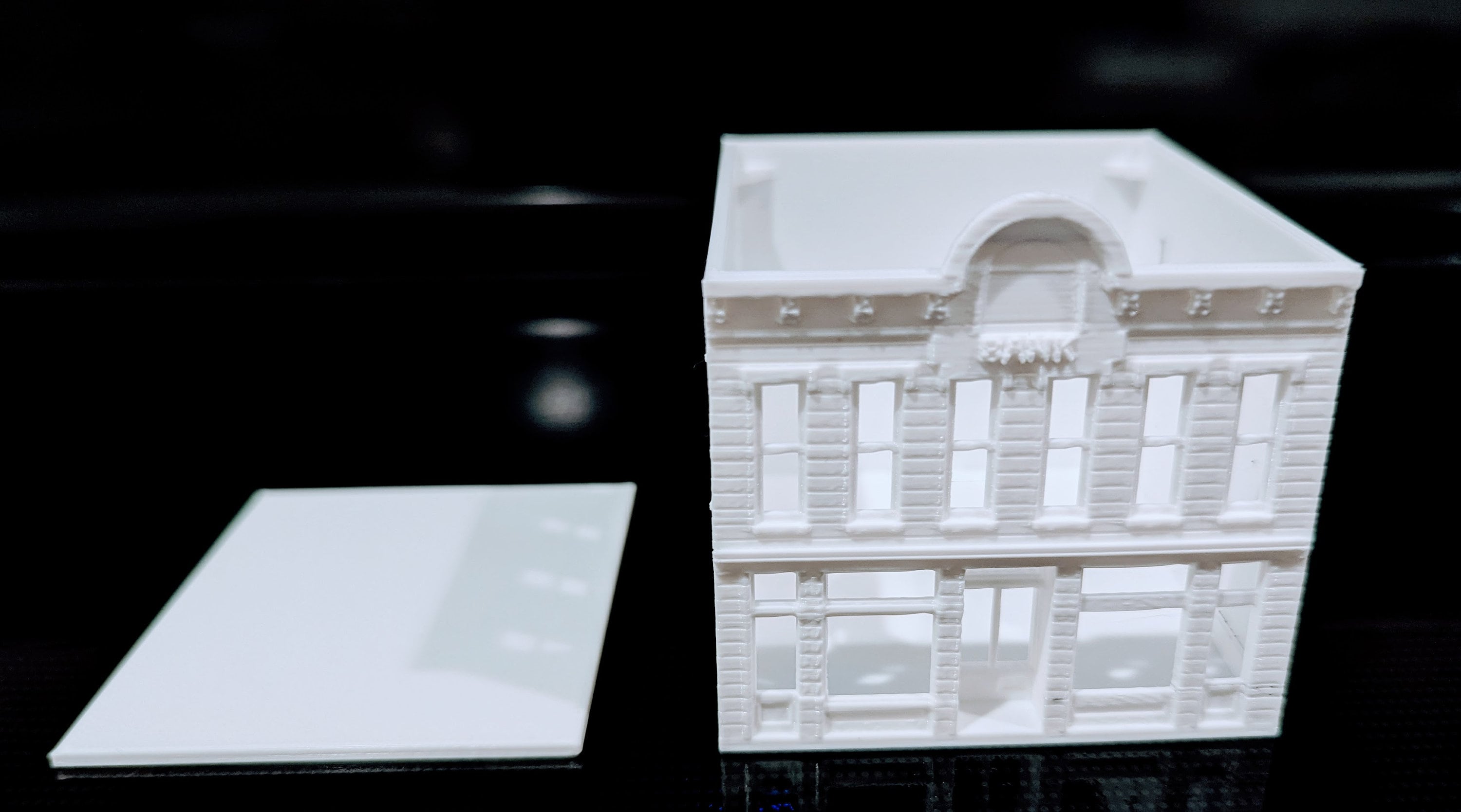 HO, N, or Z Scale Old Town Bank Building Scenery White & Paintable ...