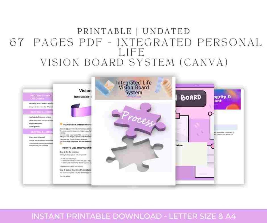 Integrated Life Vision Board (planner and Tracker) - Etsy