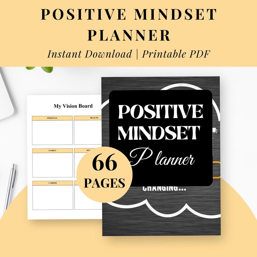 Positive Mindset Planner: Self-growth Journal & Affirmations (printable ...