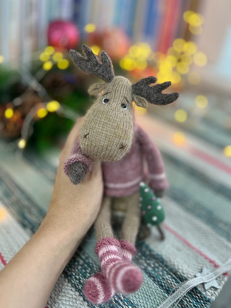 Christmas Moose. Knitting Pattern. Knitting Deer. - Etsy