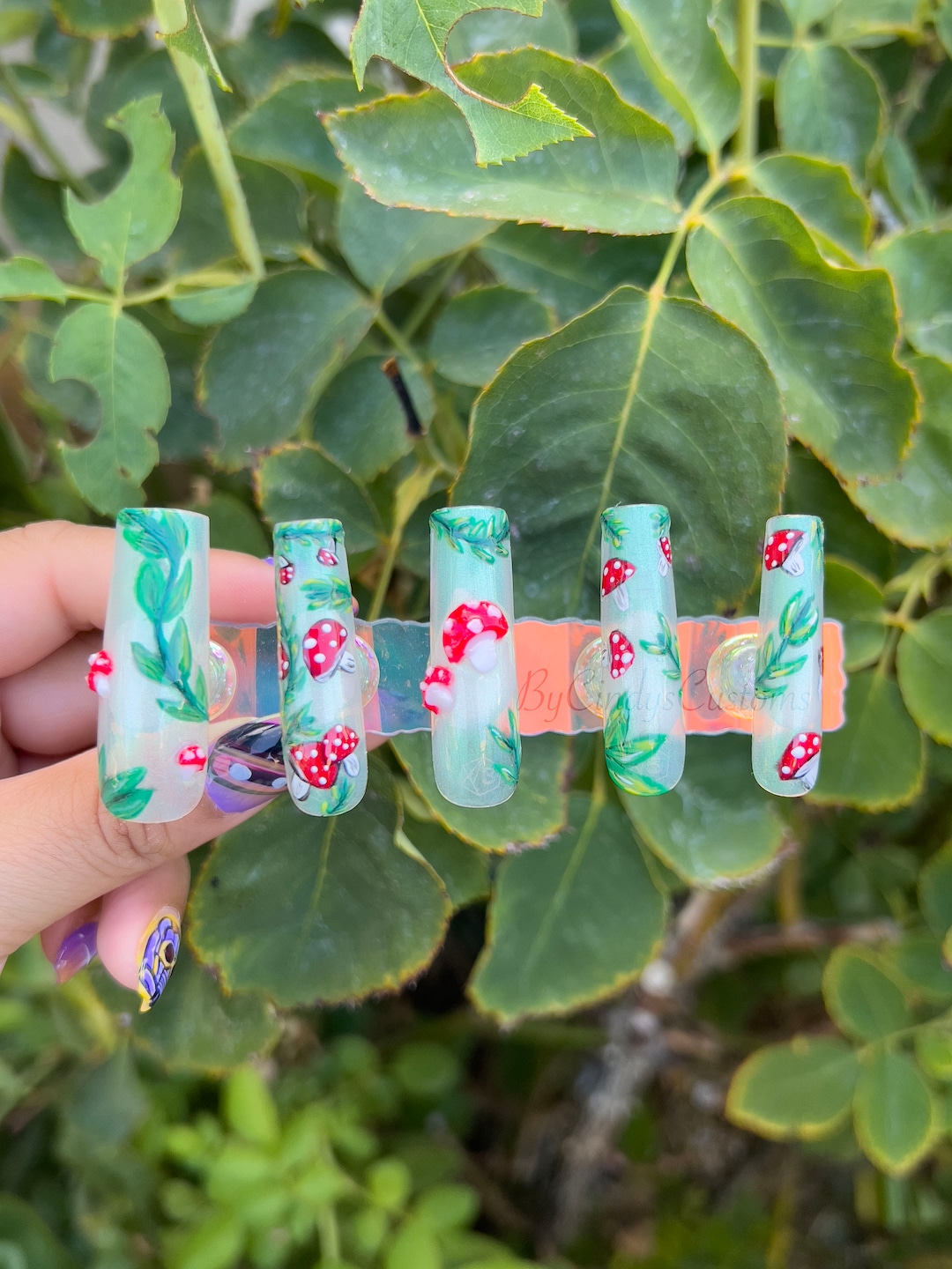 Mushroom Press on Nails\gel Nails\handmade\mushrooms\press on Nails ...