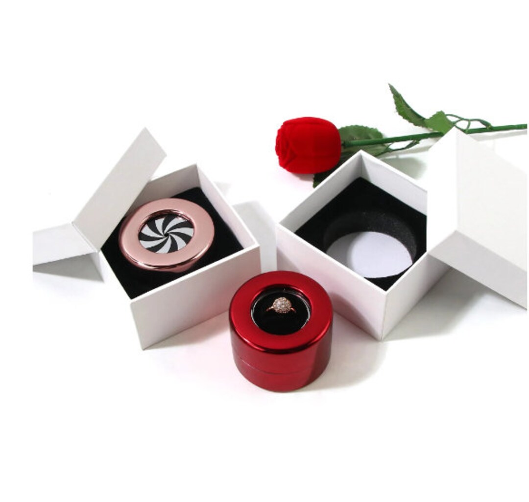 Personalized Gift Box, Creative Rotating Open Romantic Ring Case, Box ...