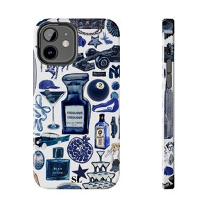 Navy Blue Collage Phone Case - Etsy