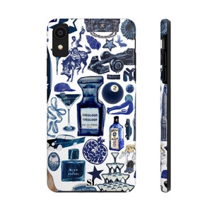 Navy Blue Collage Phone Case - Etsy