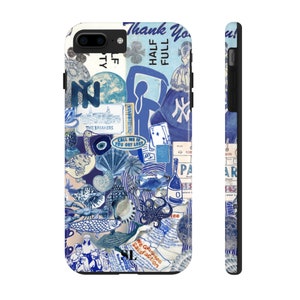 Blue Collage Phone Case - Etsy