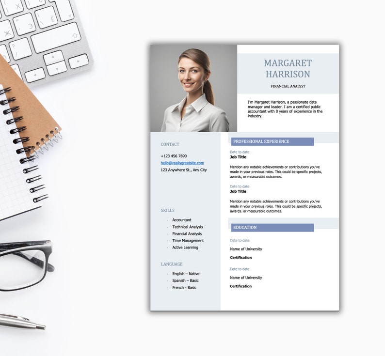 Finance Resume Template: Your Path to Success. CV Template 1 Page ...