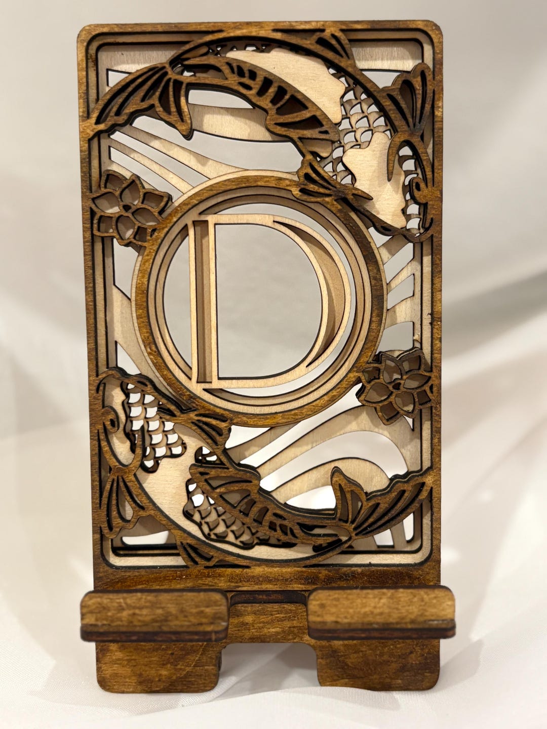 Phone Stand Customizable Monogram, Phone Stand Gift, Multilayer Koi ...