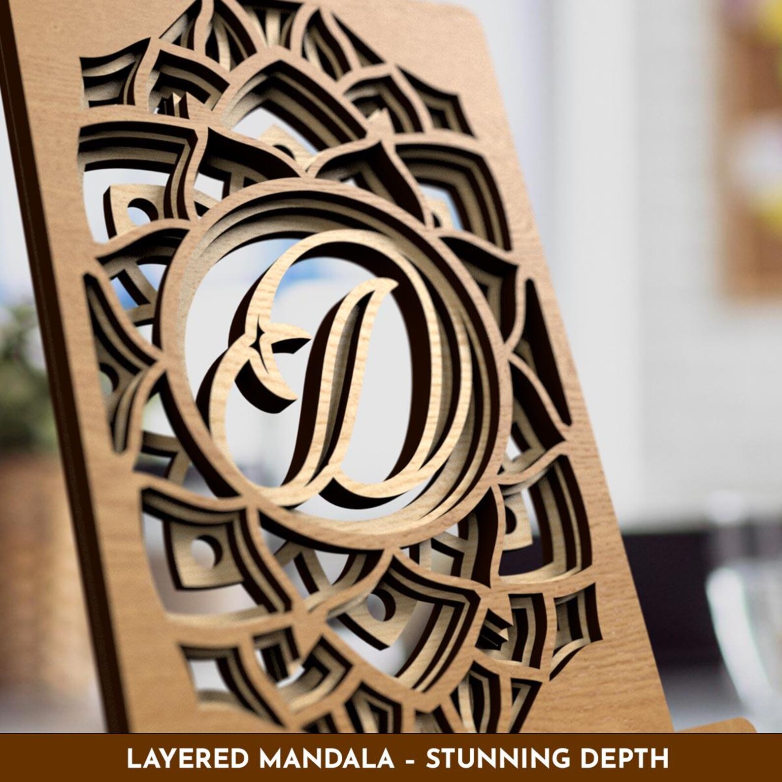 Phone Stand Customizable Monogram, Phone Stand Gift, Multilayer Mandala ...