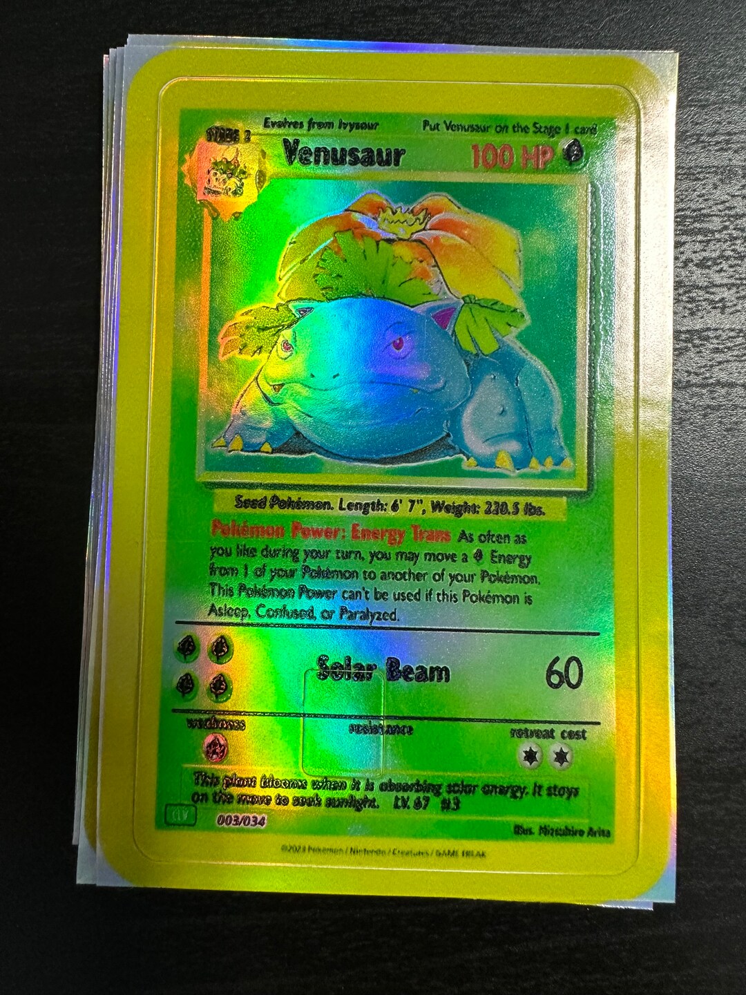 POKÉMON: Hologram Venasaur Debit Sleeve Card Stickerthe Print is a Bit ...