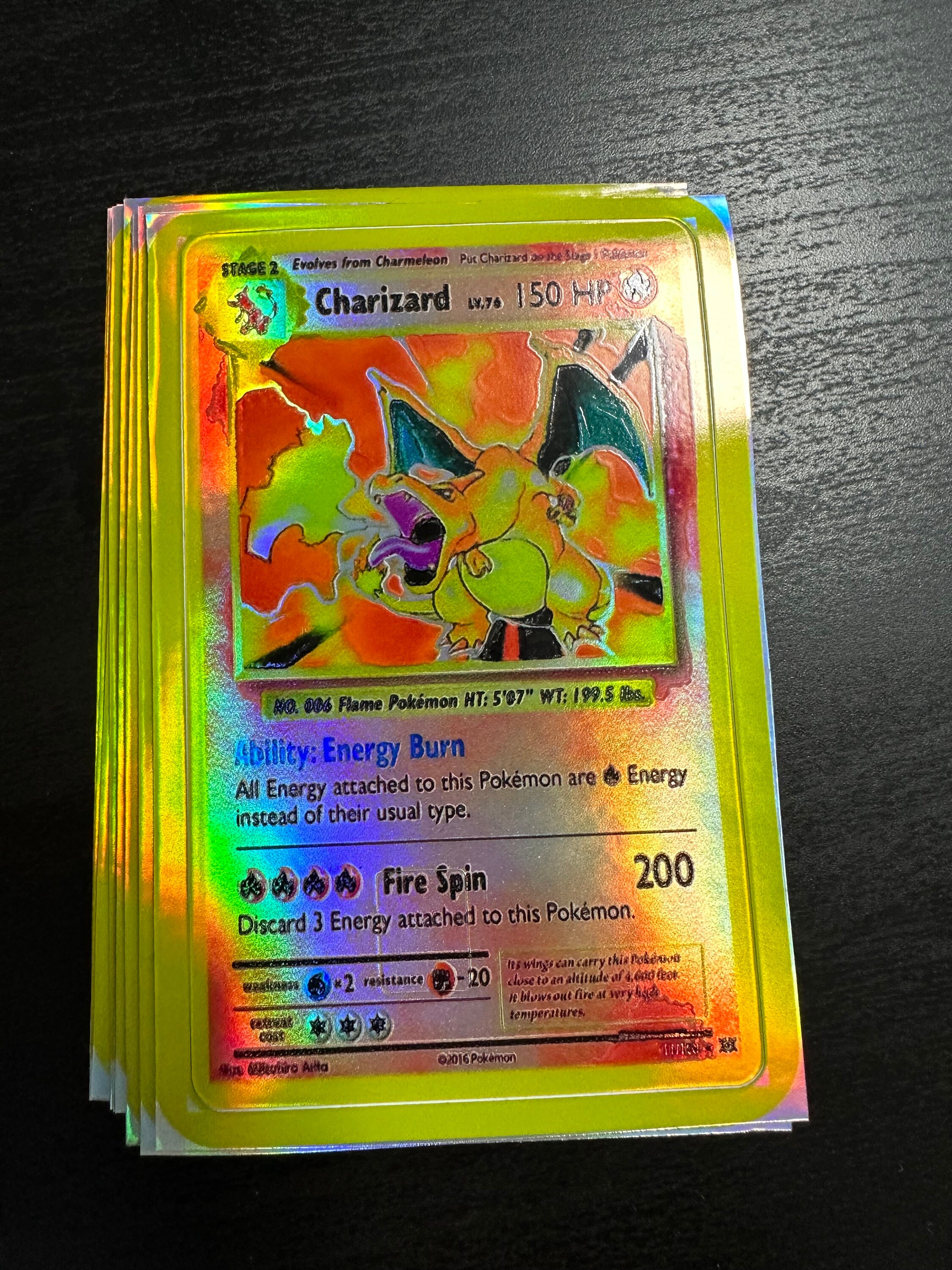 POKÉMON: Hologram Charizard Debit Card Sticker the Print is a Bit Off ...