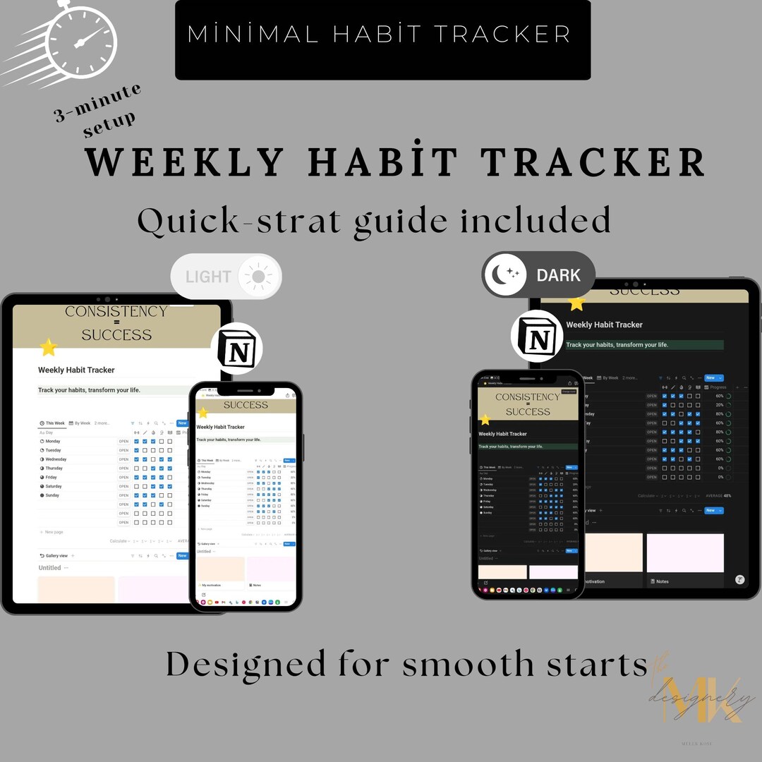 Notion Template| Weekly Habit Tracker Template| Monthly Habit Tracker ...