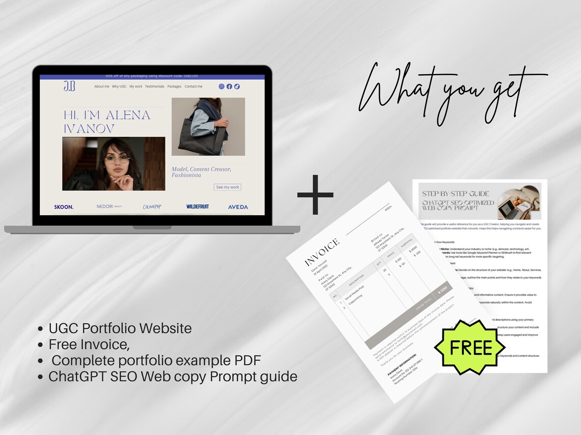 UGC Portfolio Template Ugc Canva Website Ugc Media Kit Luxury Website Tiktok Content Creator ...