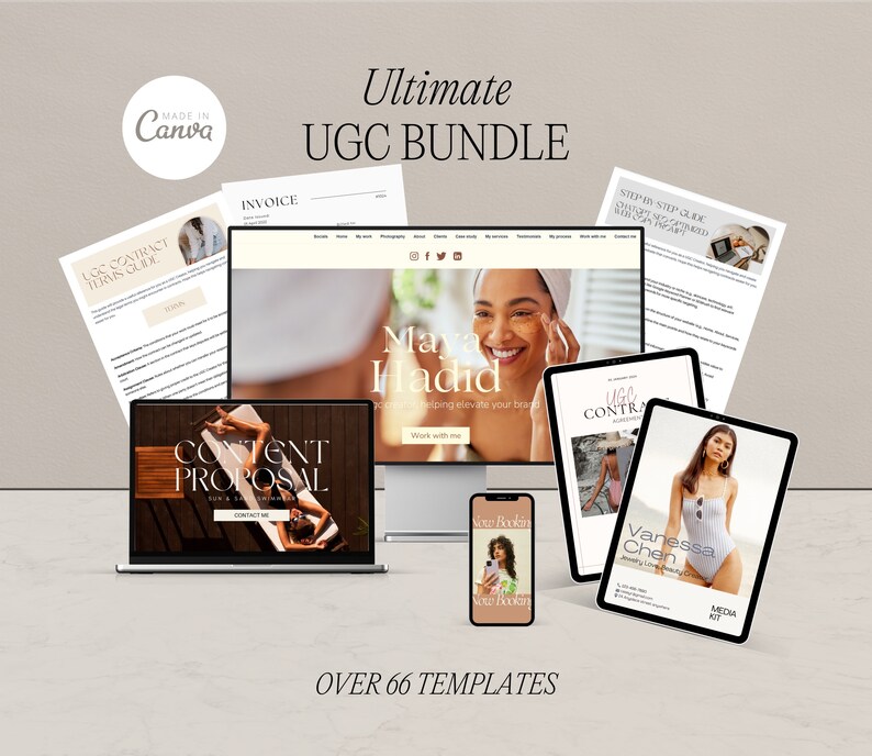 UGC Portfolio Template Canva Bundle Social Media Template UGC Pitch UGC ...