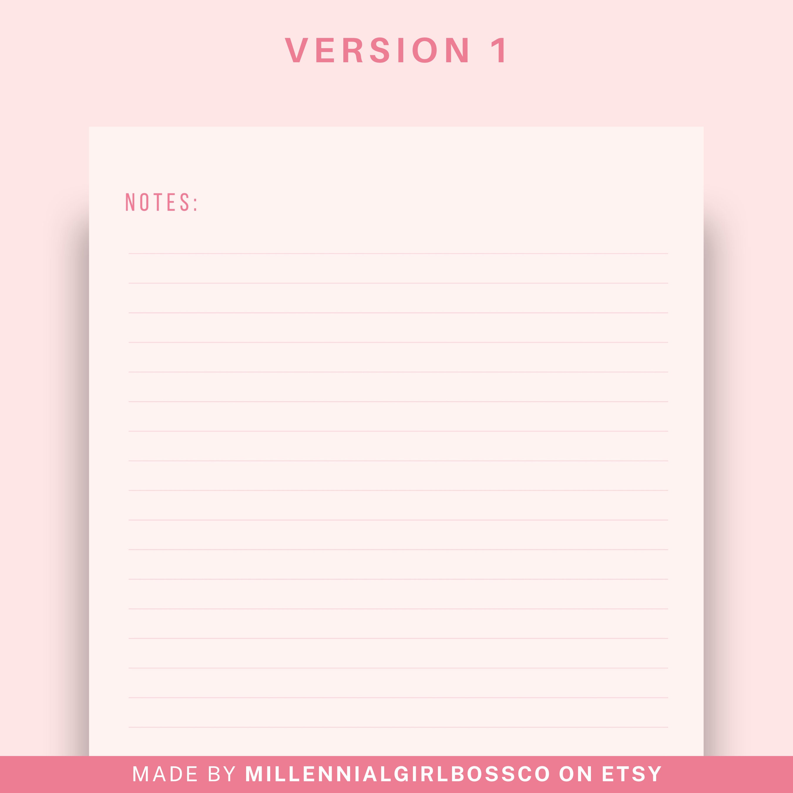 Printable Notes Pages, Writing Paper, Blank Notes, Study Note Template ...