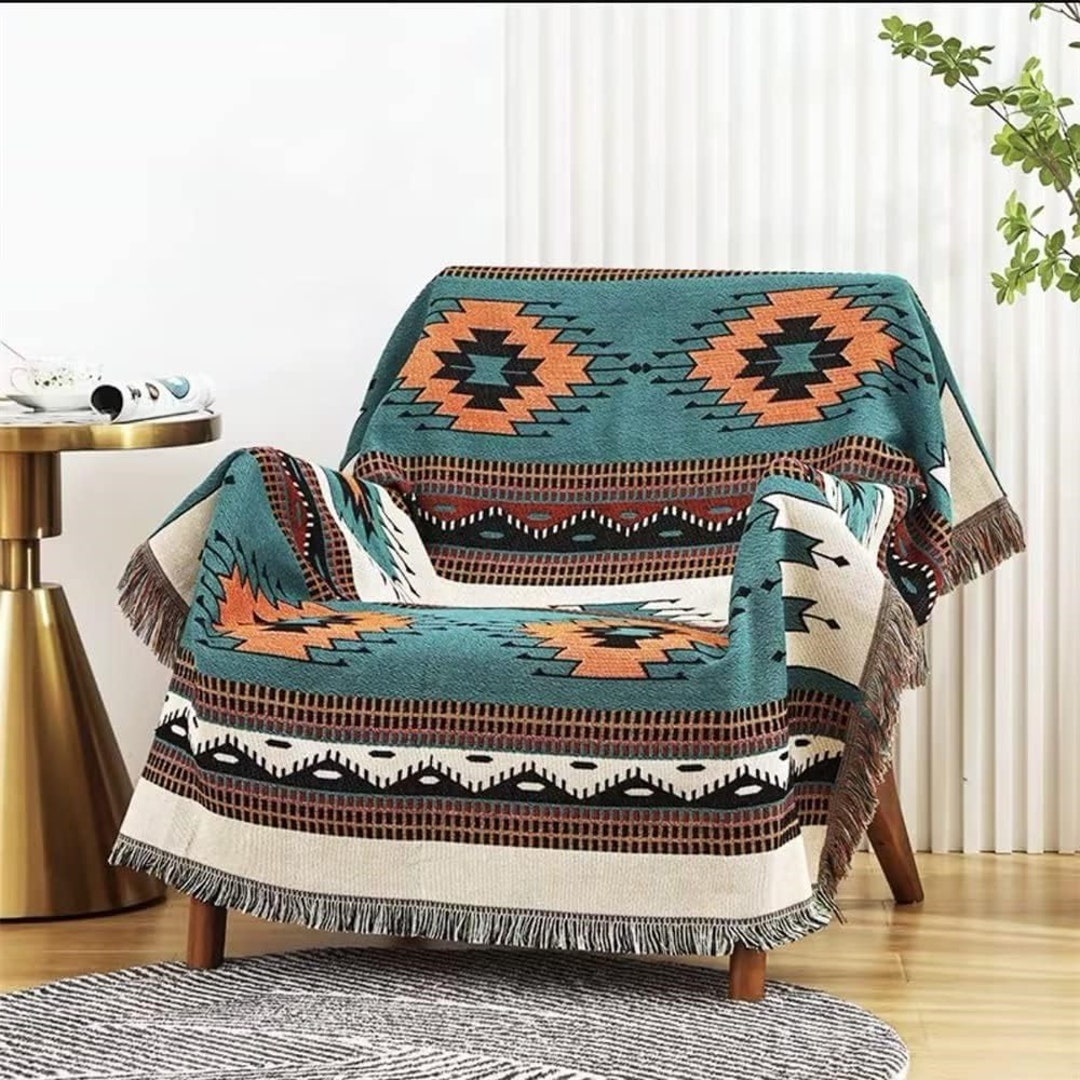 Aztec Throw Blankets Navajo Southwestern Throws Cover Reversible ...