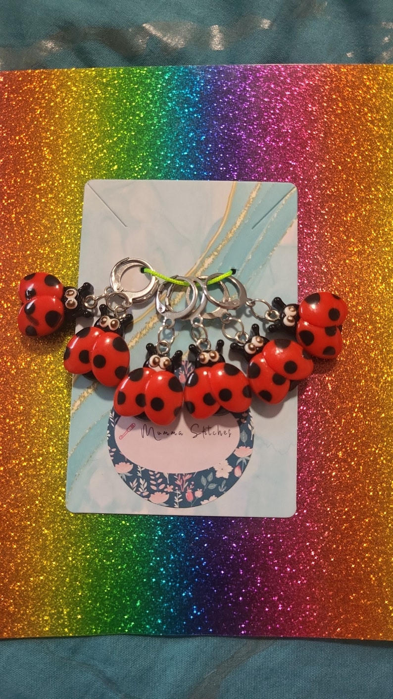 Lady Bug Stitch Markers - Etsy