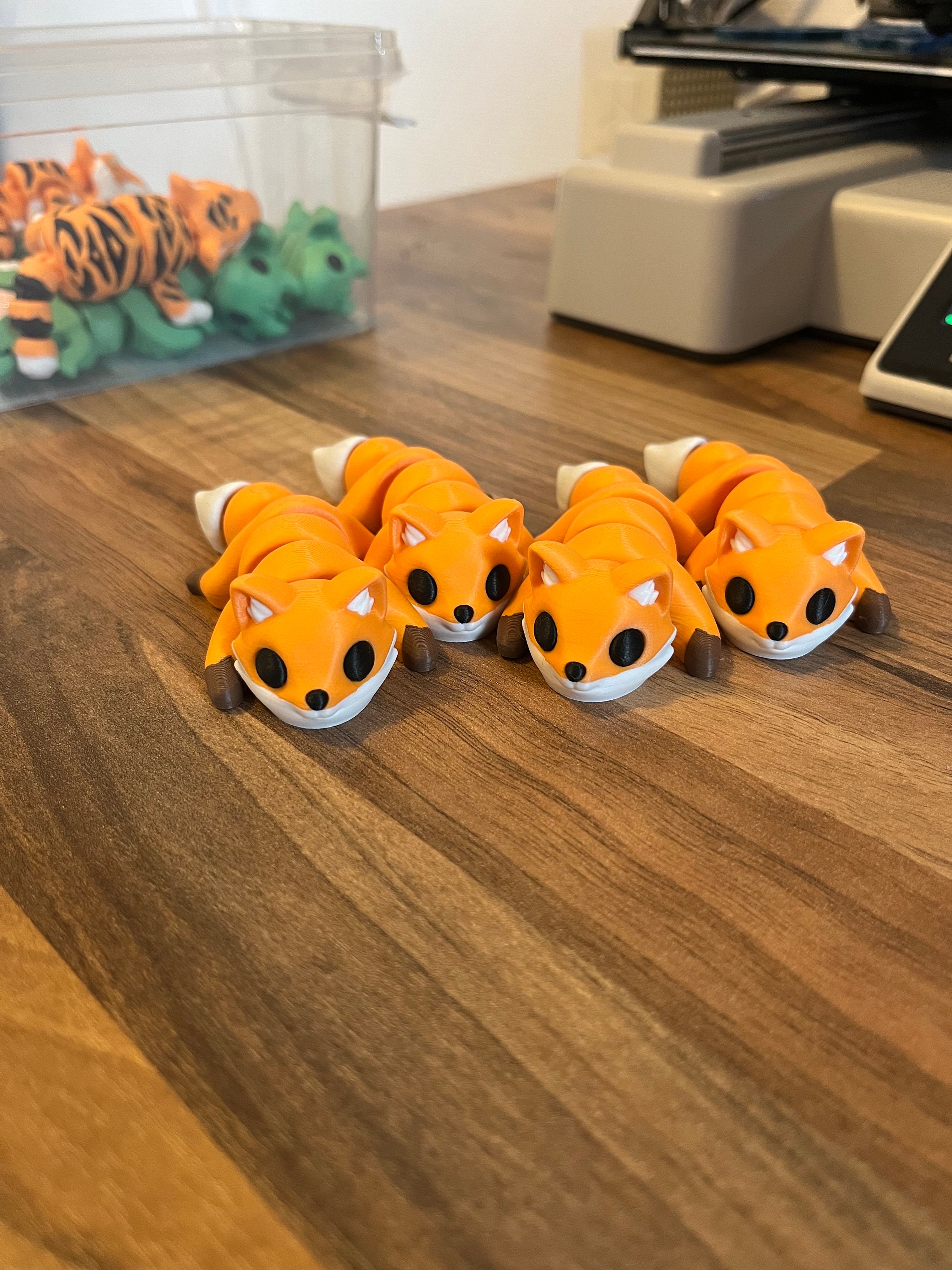 Mini Articulated Flexi Baby Fox 3D Print Fidget Bio Plastic - Etsy