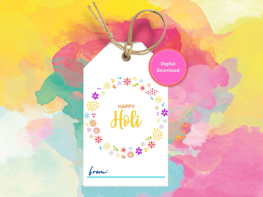 Printable Holi Festival Gift Tags - Etsy